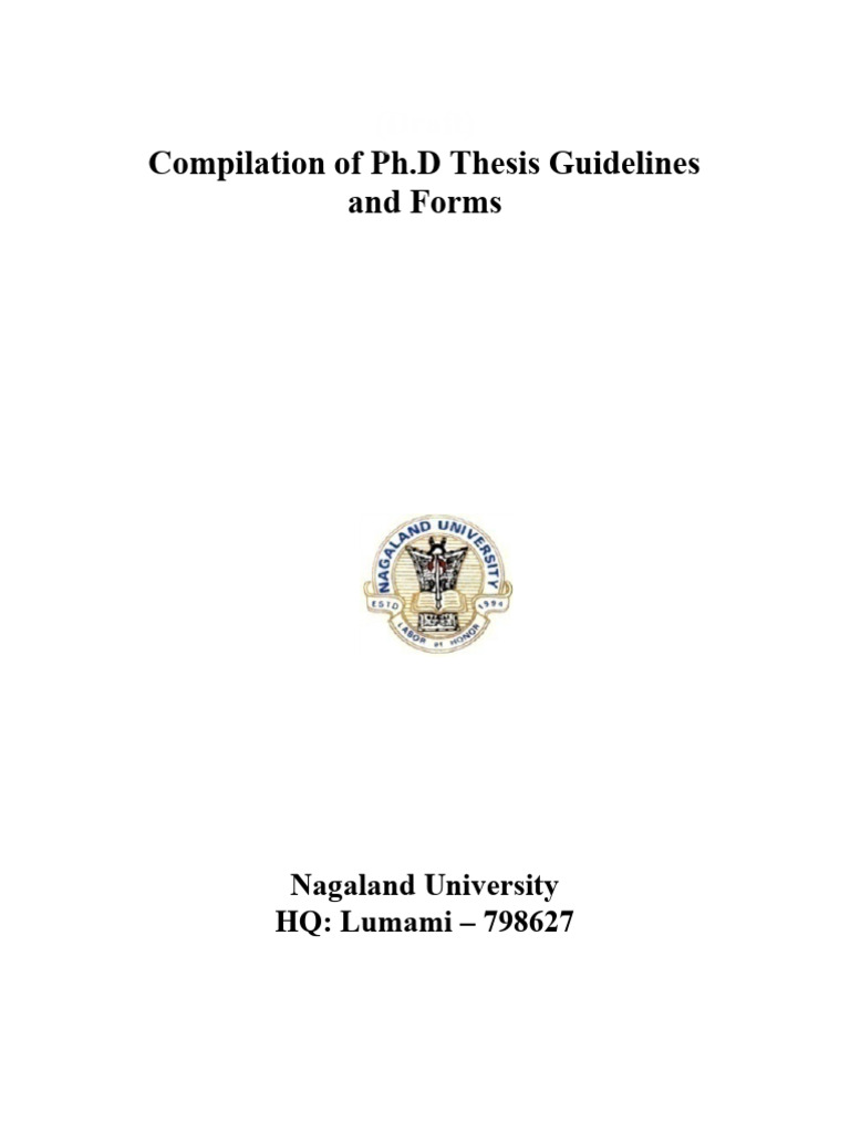 Ph.D Thesis Guidelines and Submission Forms | PDF | Thesis | Doctor Of Philosophy
