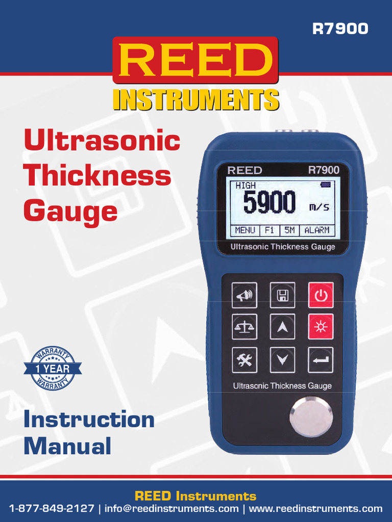 R7900 Ultrasonic Thickness Gauge Manual | PDF | Calibration | Ultrasound