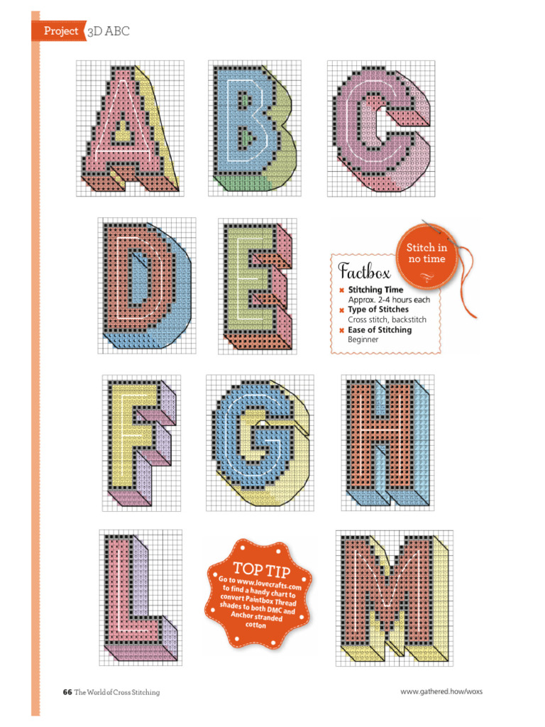 Technicolor Block Caps Cross Stitch Pattern | PDF