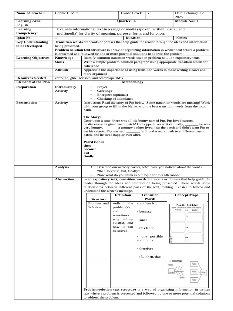 Problem-Solution Text Structure Guide | PDF | Climate Change | Healthy Diet