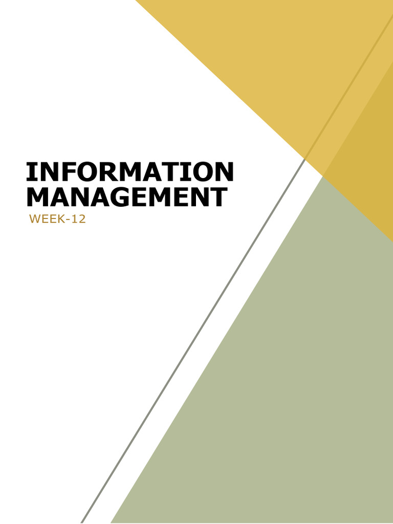 Week 12 Information Management | PDF