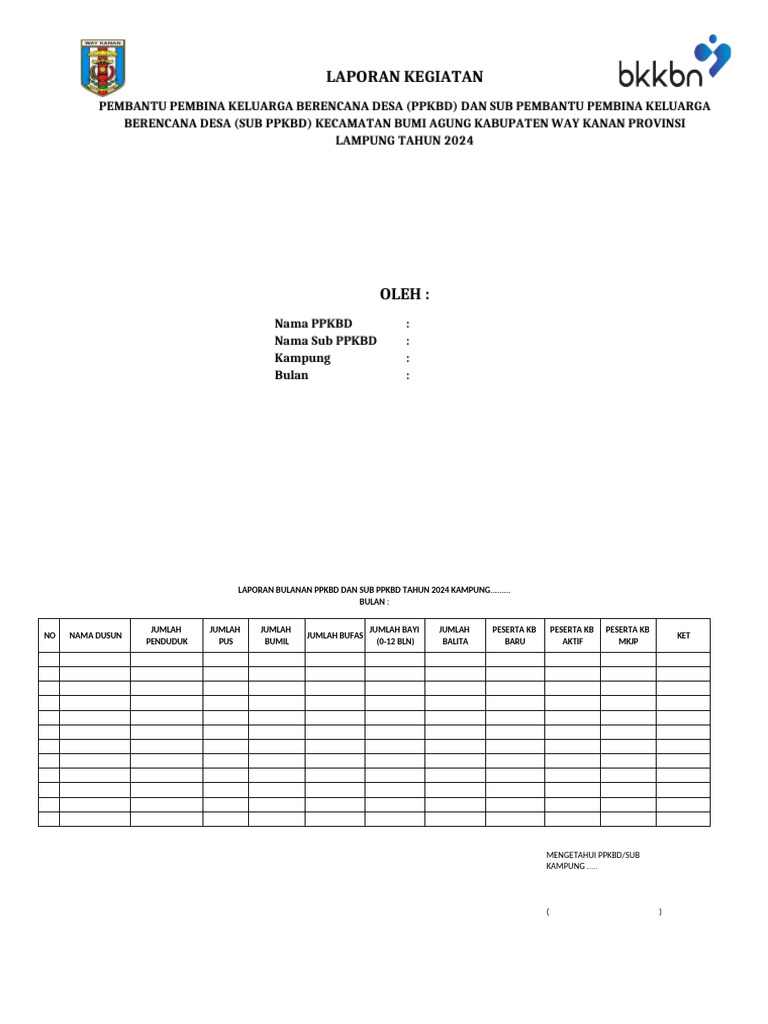 Form Lap Imp Bulanan 2024 | PDF
