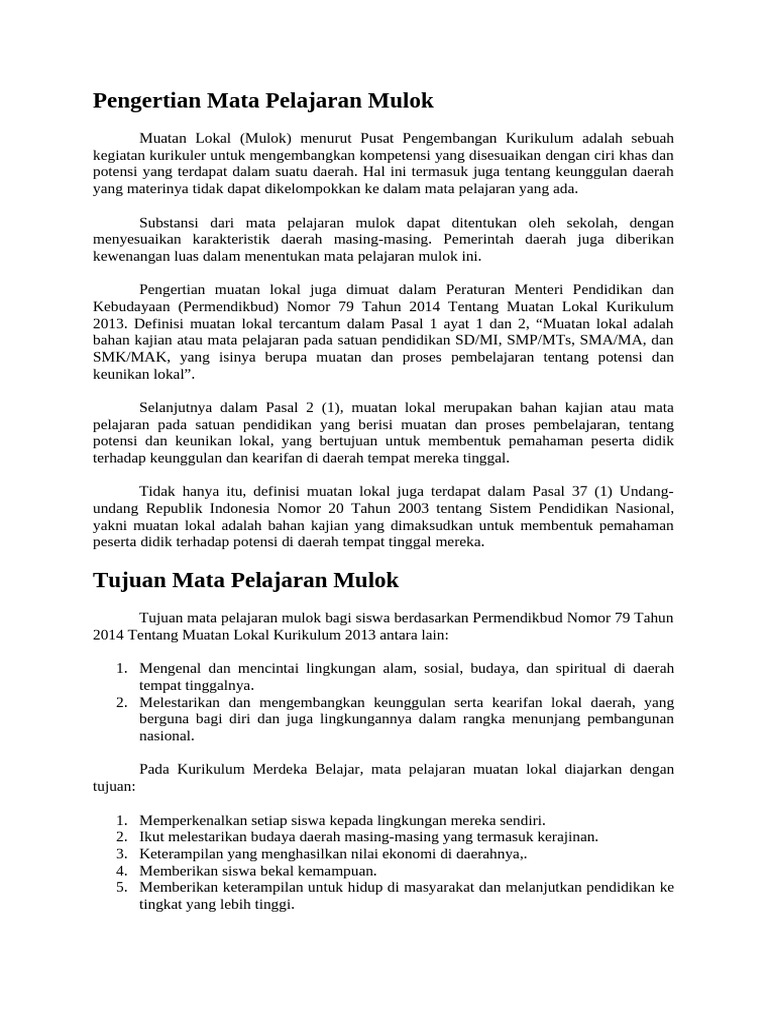 Materi Mulok | PDF