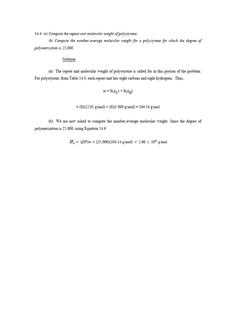 Polymers: Molecular Weights and Properties | PDF | Deformation ...