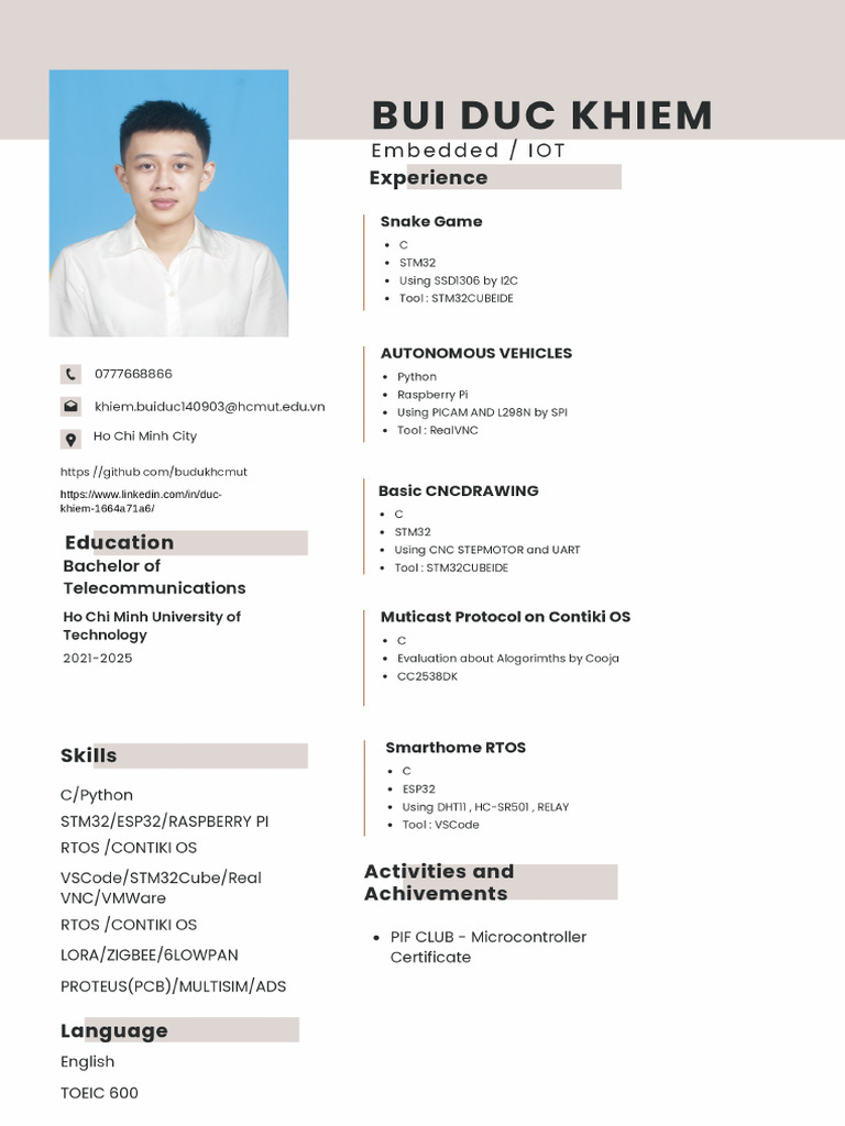 CV Bui Duc Khiem | PDF