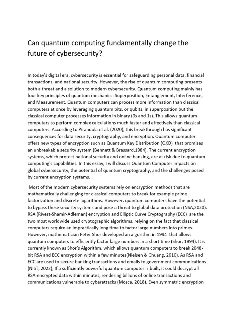 Can Quantum Computing Fundamentally Change The Future of Cybersecurity ...