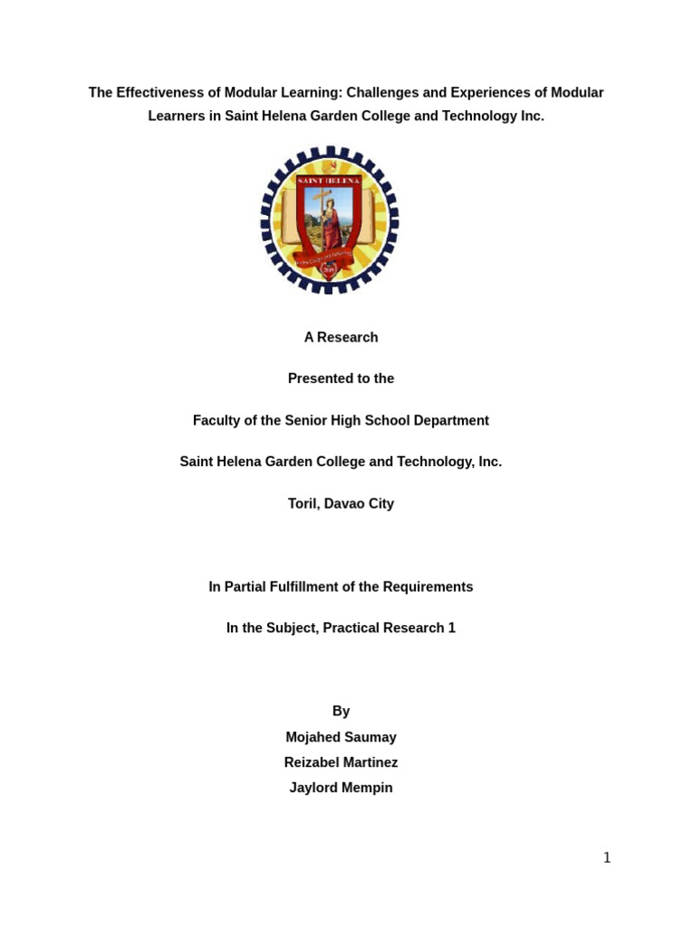 Challenges in Modular Learning at SHGCT | PDF | Learning | Qualitative ...