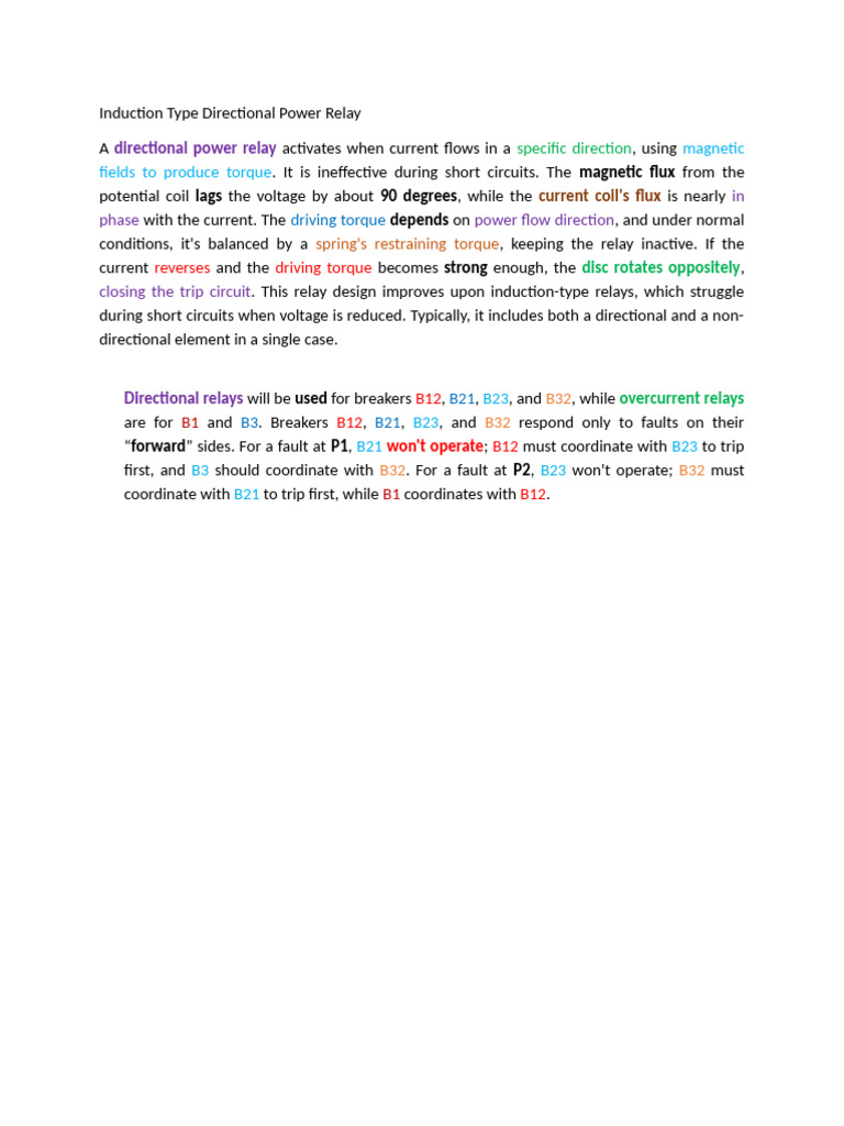 Induction Type Directional Power Relay | PDF