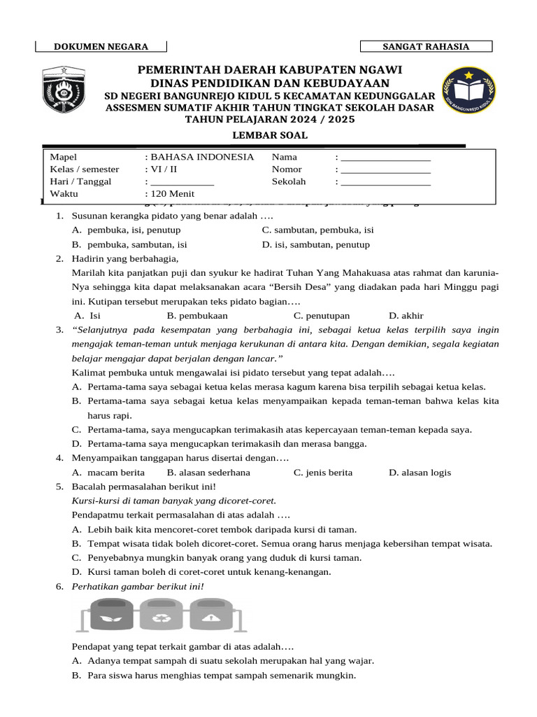 Sas 2 Bindo Kelas 6 | PDF