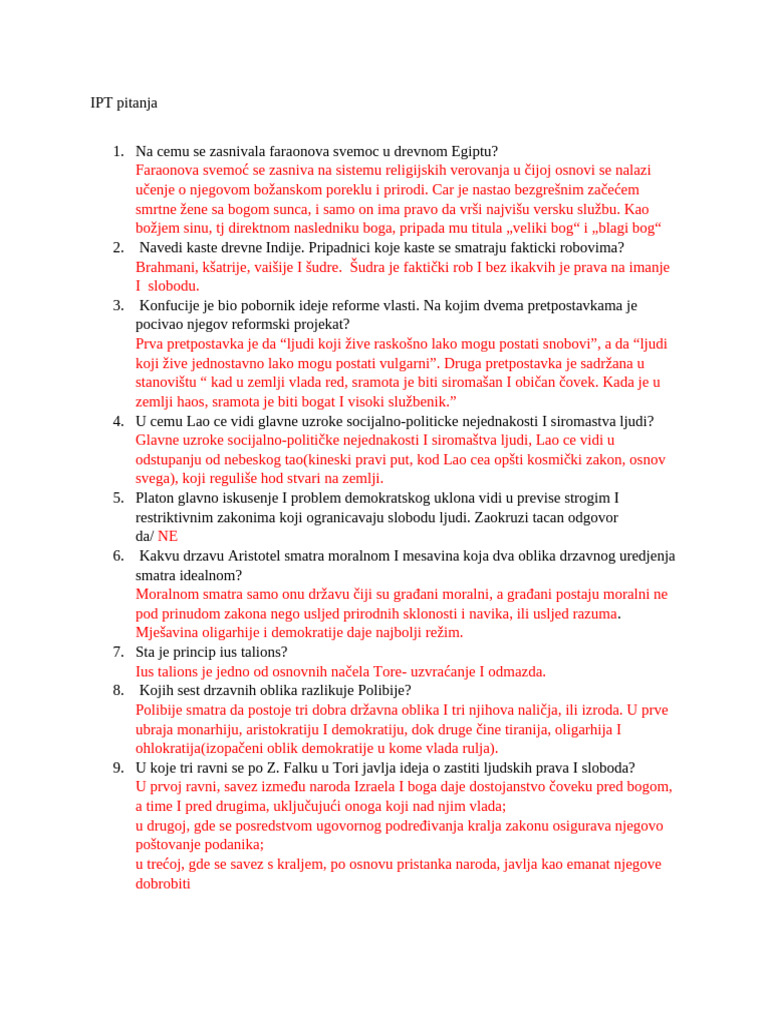 IPT Pitanja Sa Kolokv | PDF