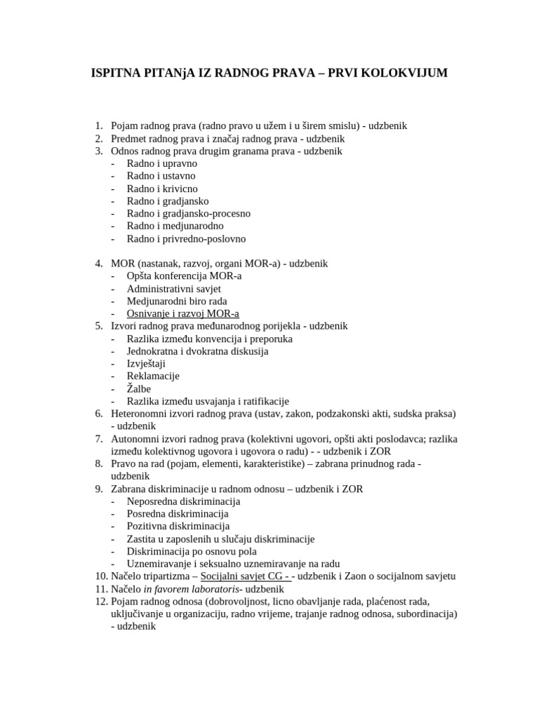 Ispitna Pitanja - KOLOKVIJUM | PDF