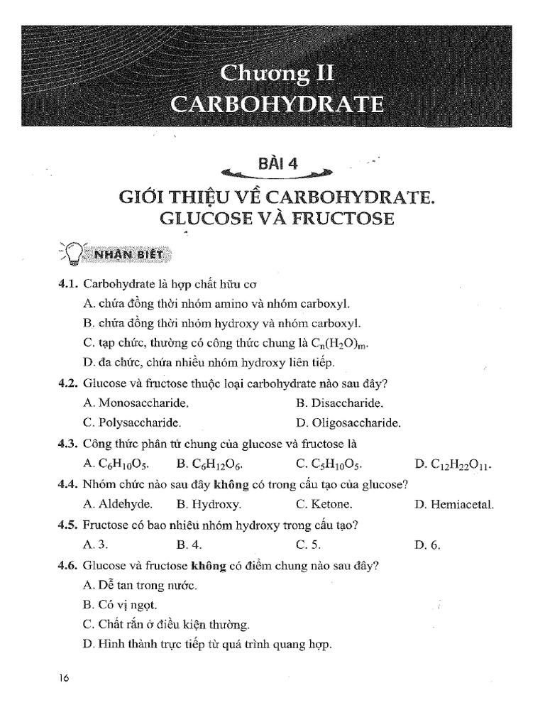 Carbohydrate 12 | PDF