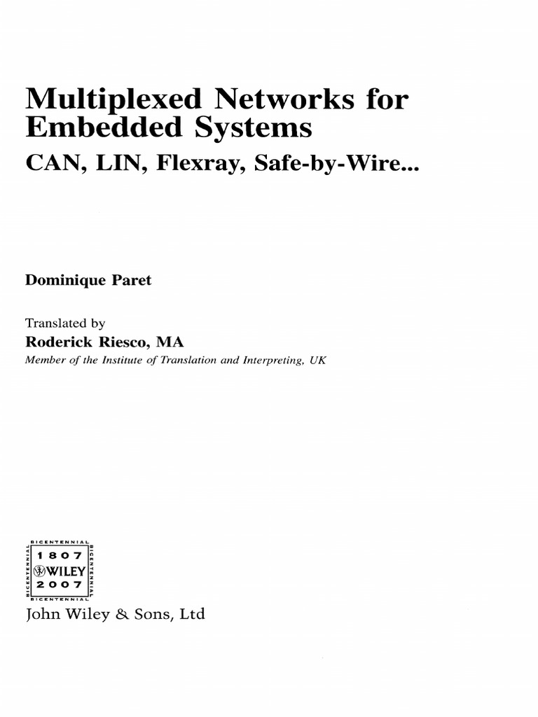 Multiplexed Networks For Embedded Systems 1woyor8t1o | PDF | Network Protocols | Service Industries