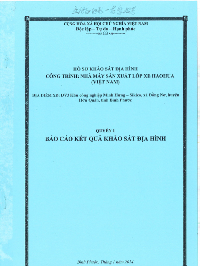 Báo Cáo Kết Quả Khảo Sát Địa Hình DV3 - CTY Phước An | PDF