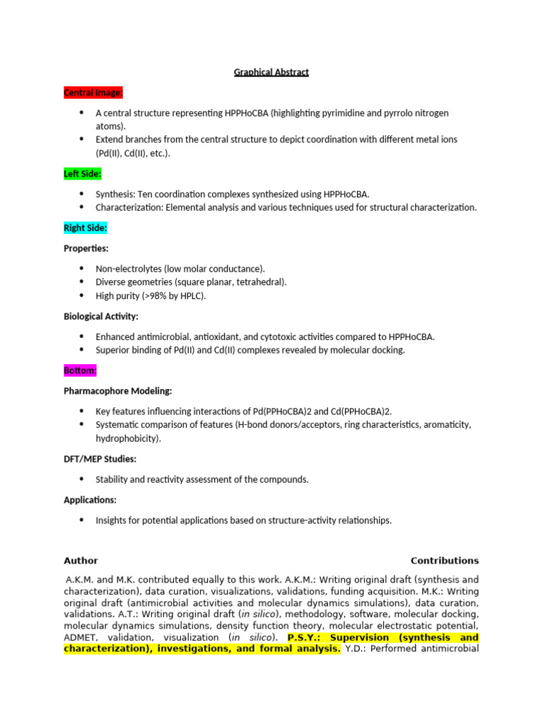 Graphical abstract_ACS | PDF | Coordination Complex | Molecular Dynamics