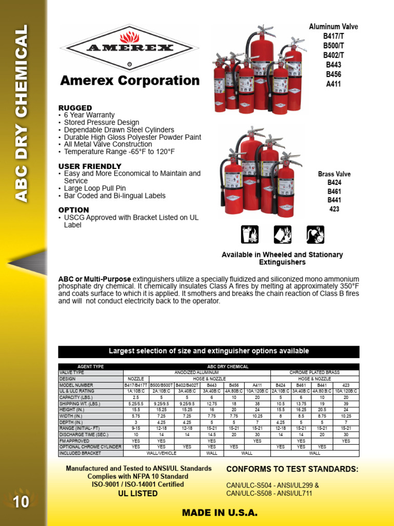 Amerex B456 Fire Extinguisher Details | PDF | Materials | Building ...
