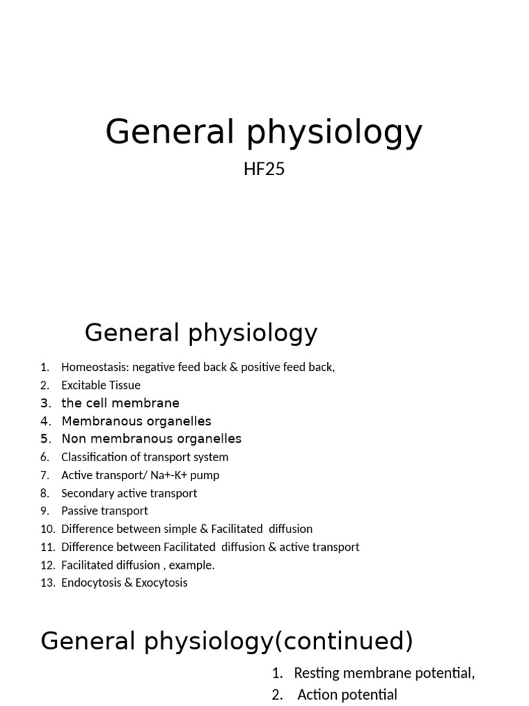 General Physiology | PDF