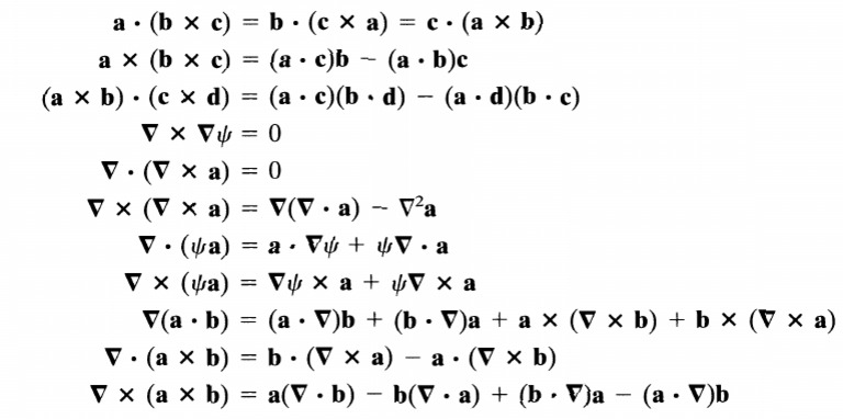 00 Vectorial Identities | PDF