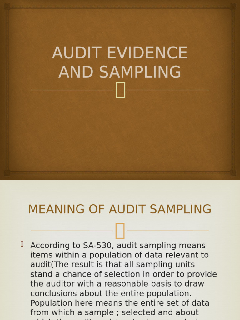 Audit Sampling Overview per SA-530 | PDF