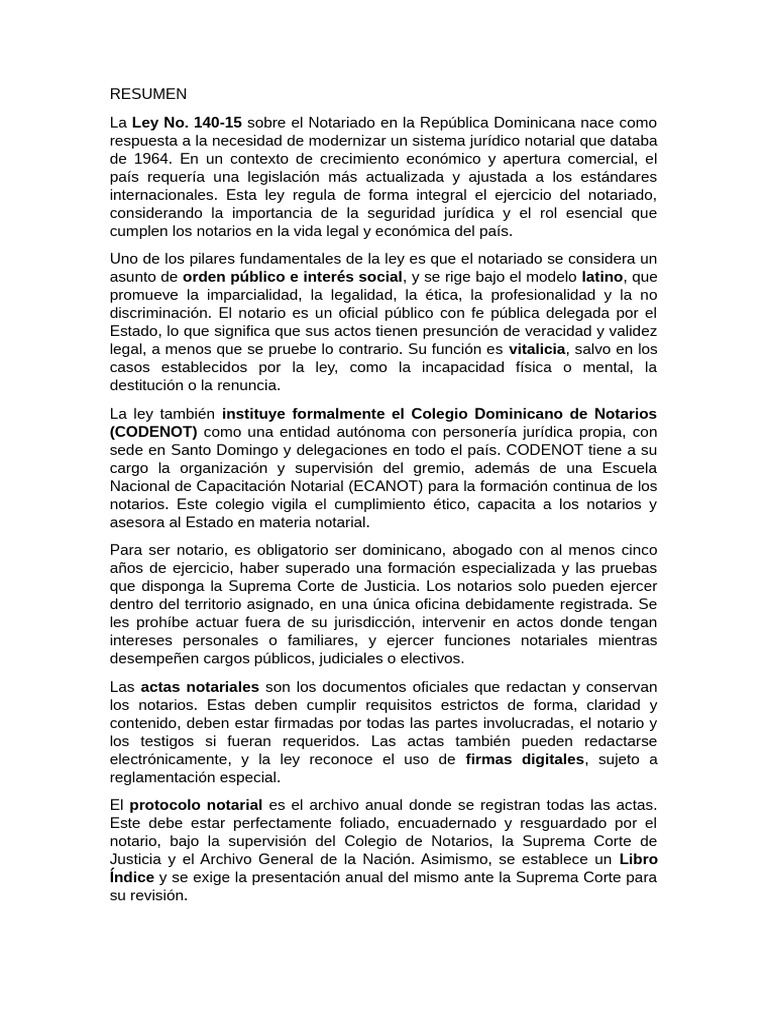 Resumen Ley 140-15 | PDF | Gobierno | Justicia