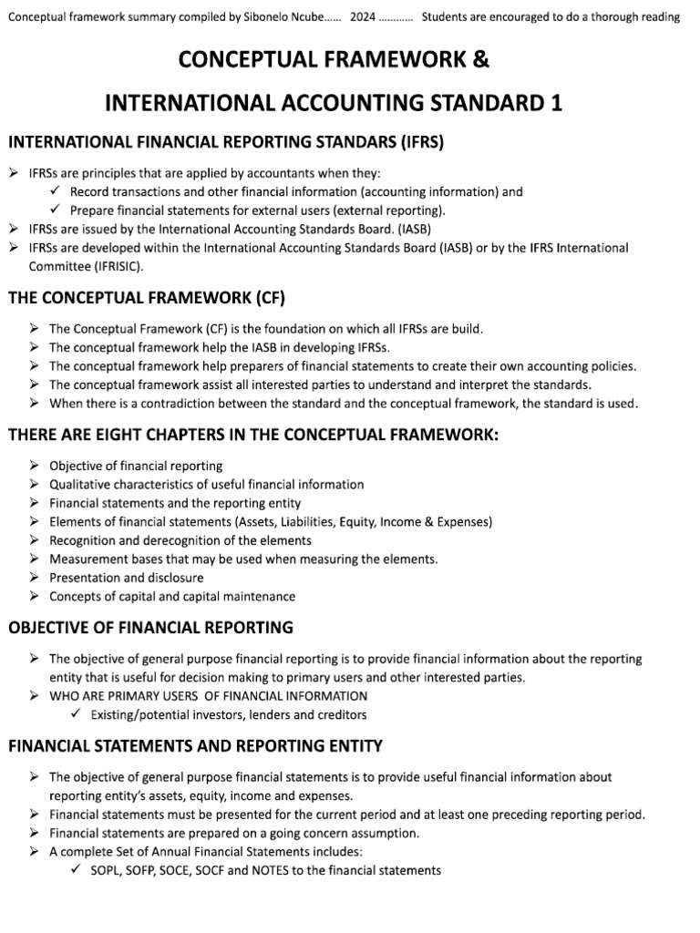 Conceptual Framework (Summary) | PDF