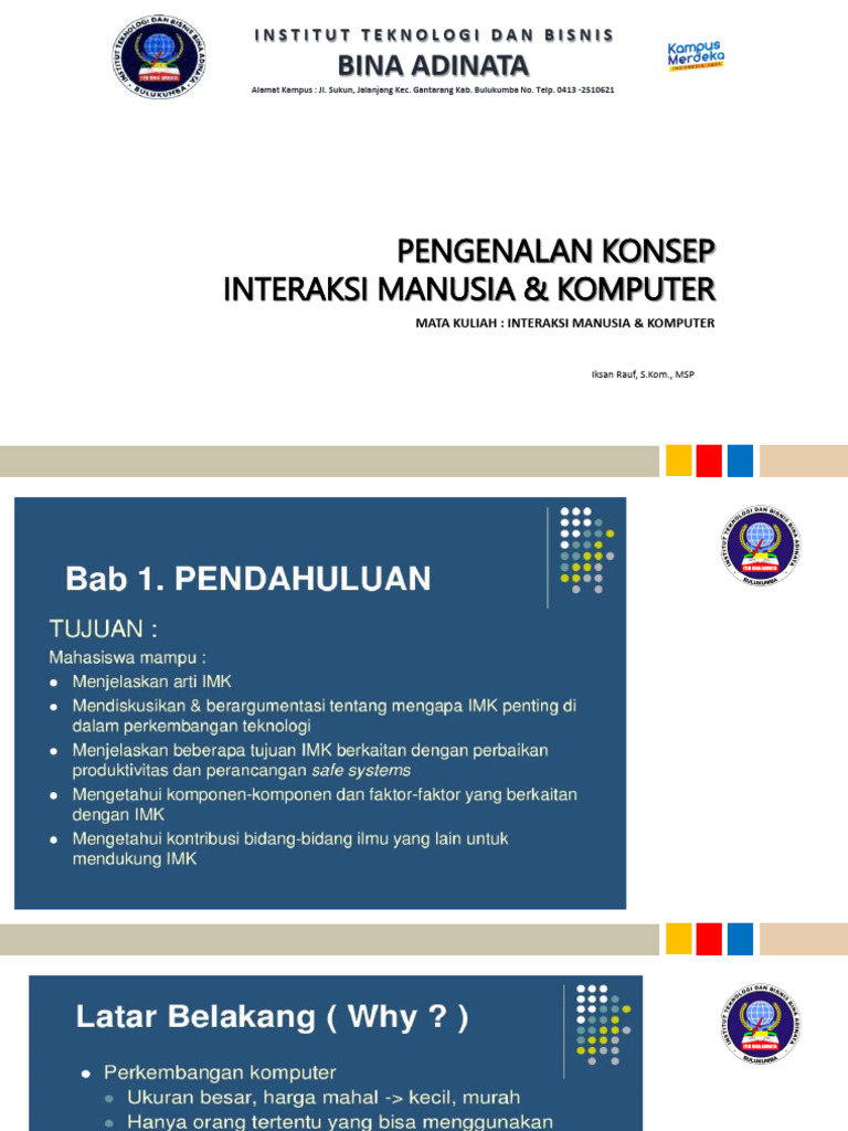 Pertemuan 1 - Konsep IMK 2024 | PDF