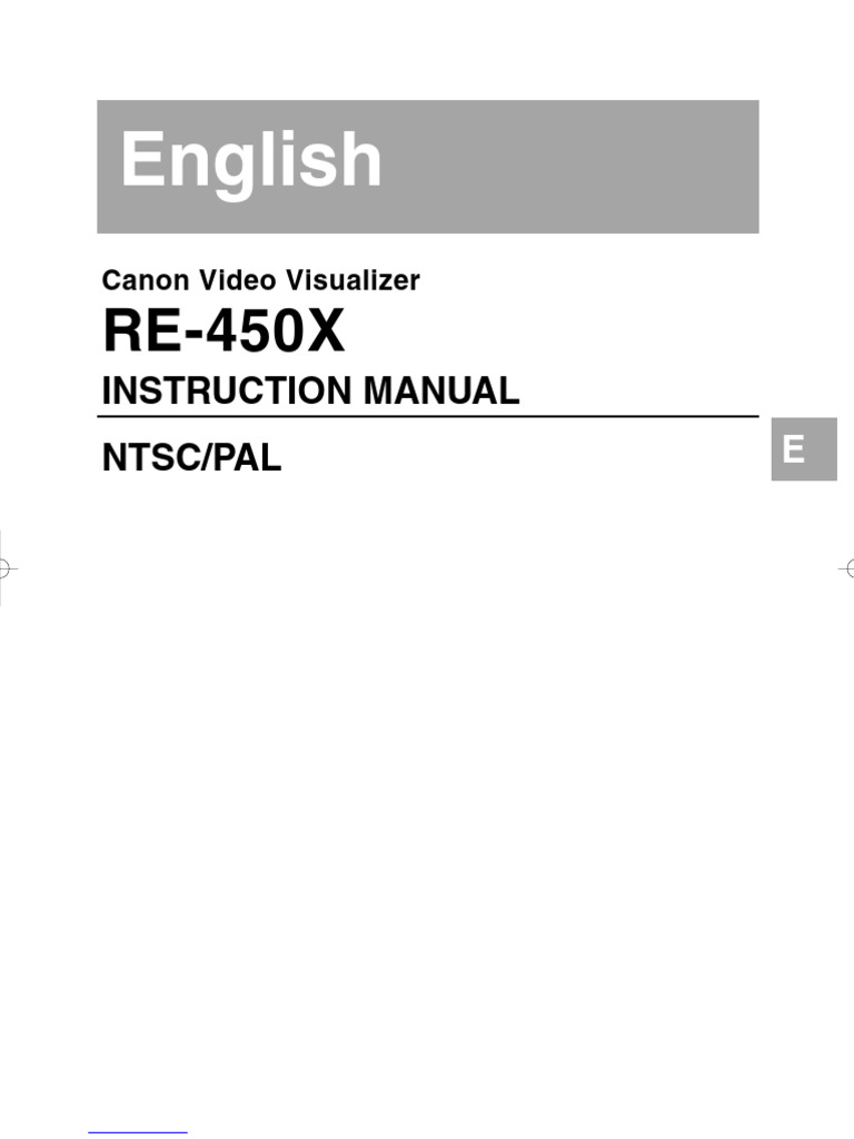 Canon RE-450X Visualizer Manual | PDF | Color Balance | Electromagnetic ...
