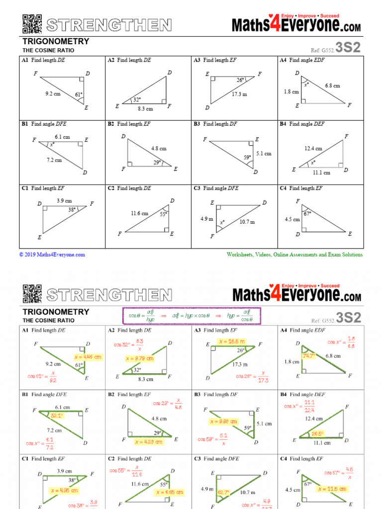 Cosine Ratio of Angle Z Explained | PDF | Trigonometry | Triangle Geometry