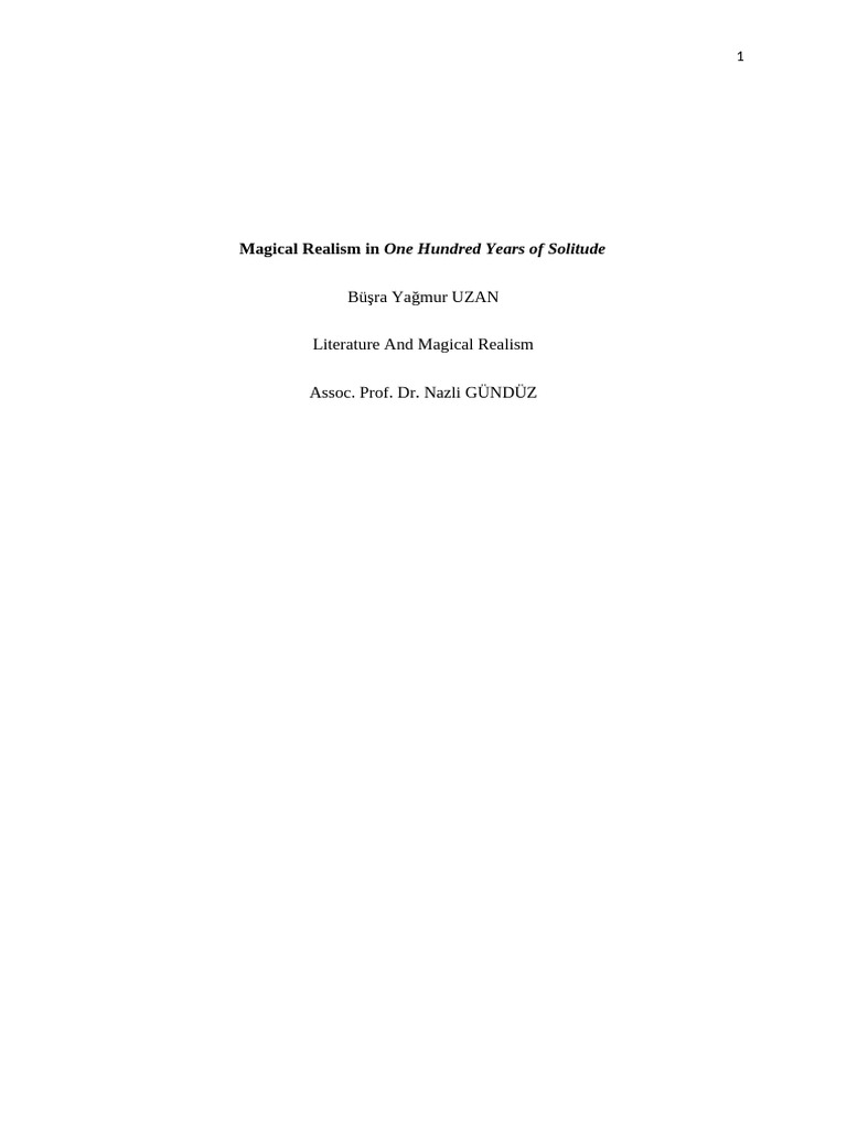 One Hundred Years of Solitude | PDF | Gabriel García Márquez | Liberal ...