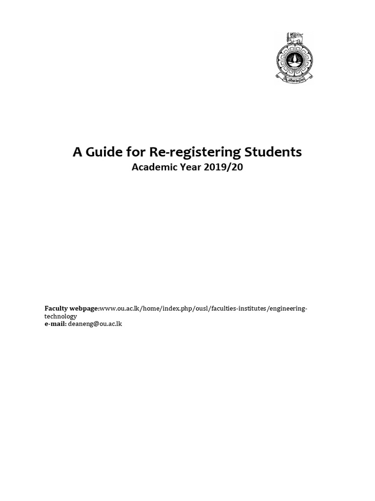 A Guide for Re-registering Students 2019-2020 | PDF | Bachelor's Degree ...