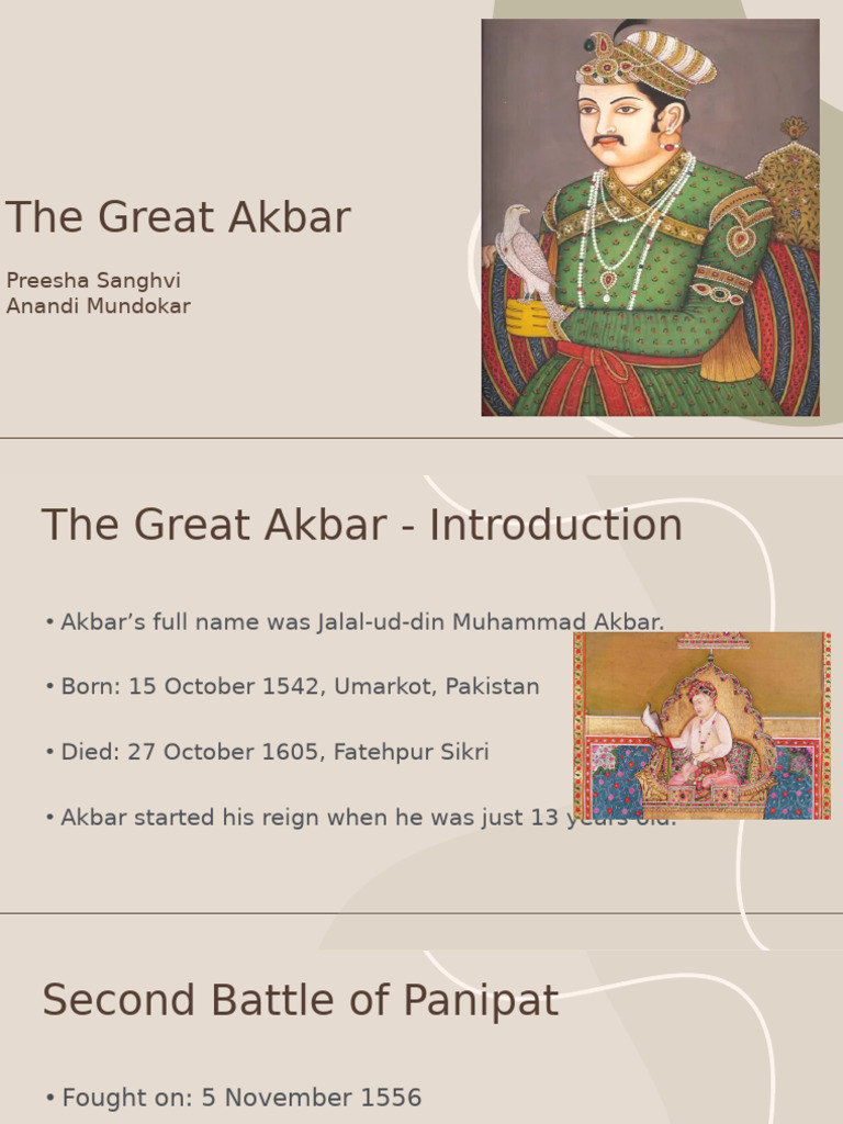 Akbar the Great: Life, Battles, and Legacy | PDF
