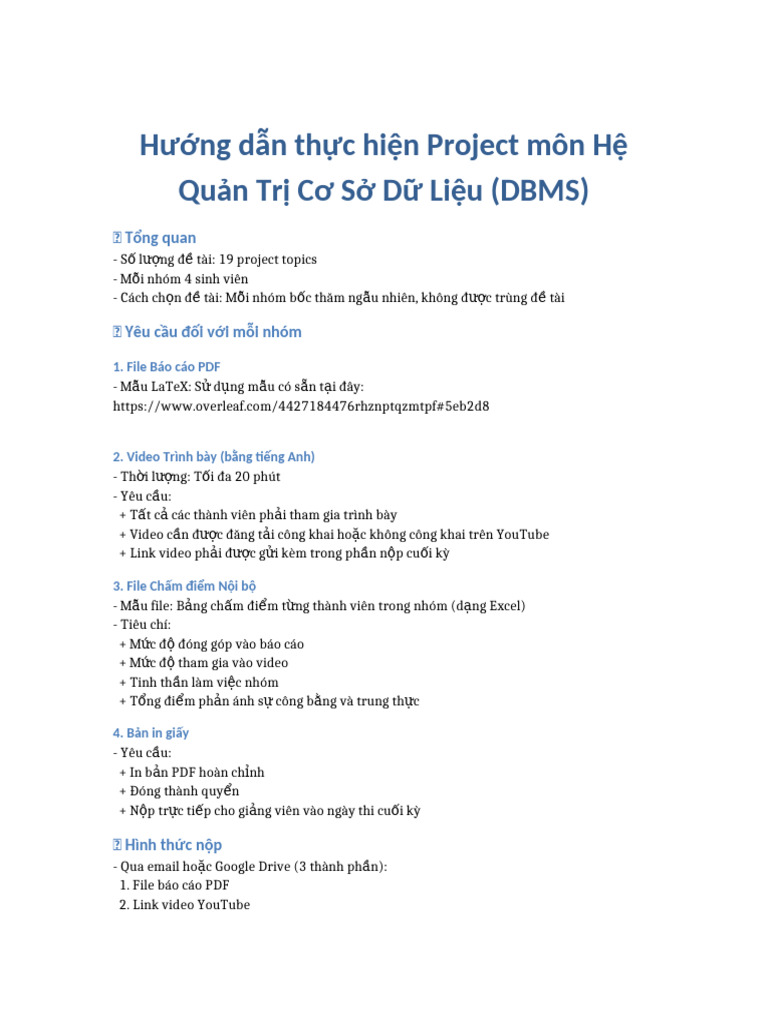 DBMS Project Guidelines | PDF