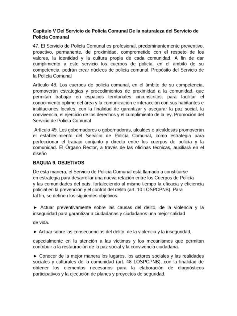 Servicio de Policía Comunal: Estrategias y Objetivos | PDF | Policía ...