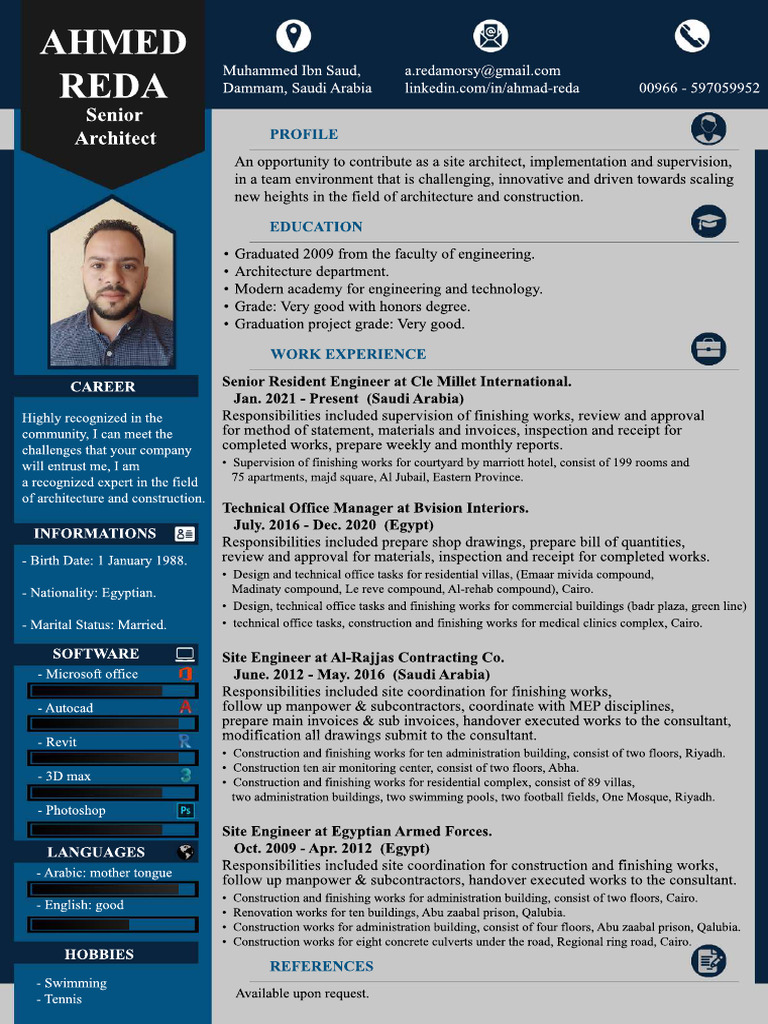 Ahmed Reda - Senior Architect | PDF