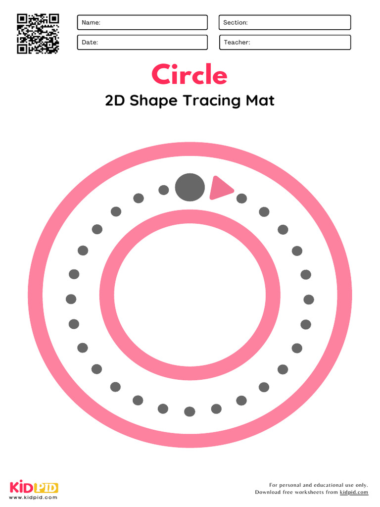 2D Shapes Tracing Worksheet for Kindergarten | PDF | Shape | Euclidean ...