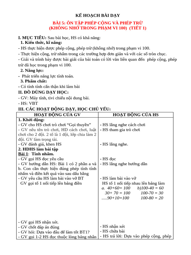 VBT Toán - Tuần 3 | PDF