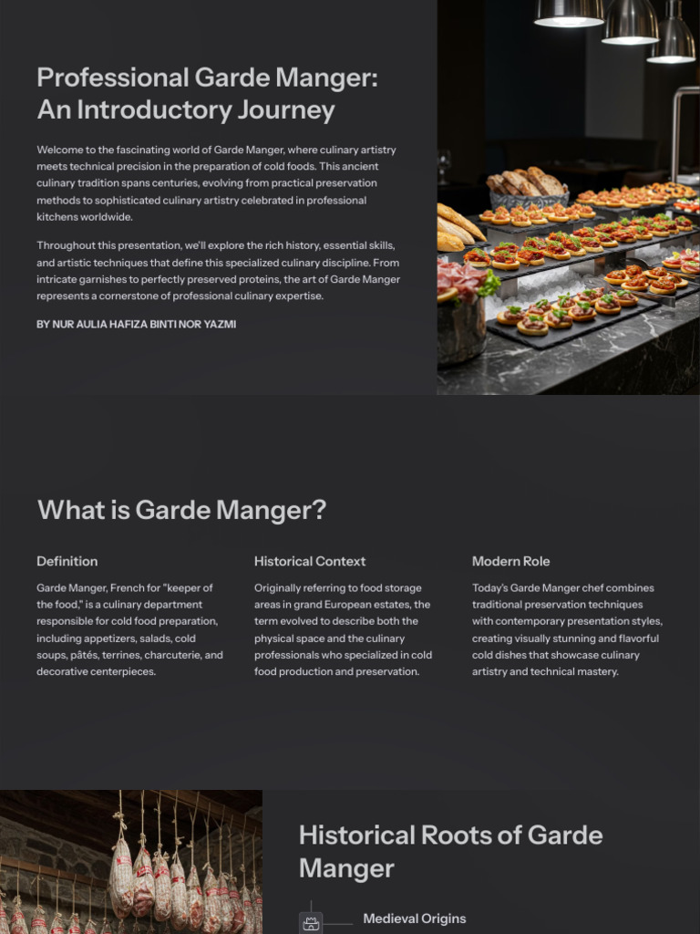 WEEK 1- GARDE MANGER | PDF | Garde Manger | Food Preservation