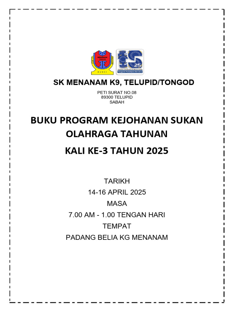 BUKU ATURCARA SUKAN 2025-1 | PDF