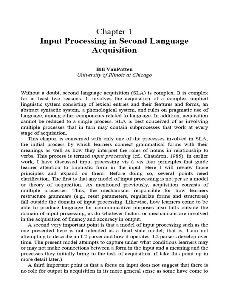 Processing Instruction Theory, Research, and Commentary - VanPatten | PDF | Second Language ...