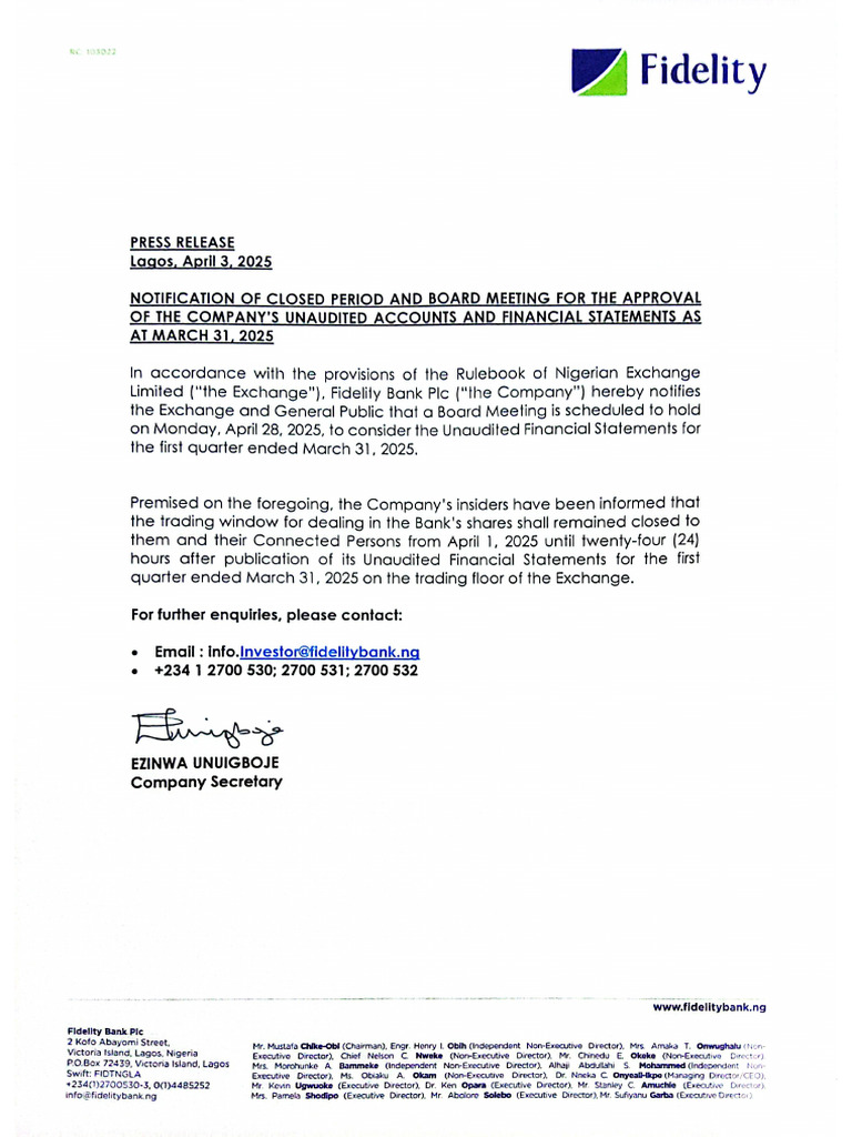 Fidelity Corporate Notice | PDF