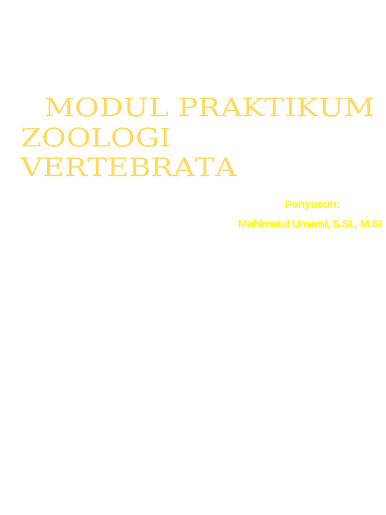 Panduan Praktikum Zoologi Vertebrata | PDF