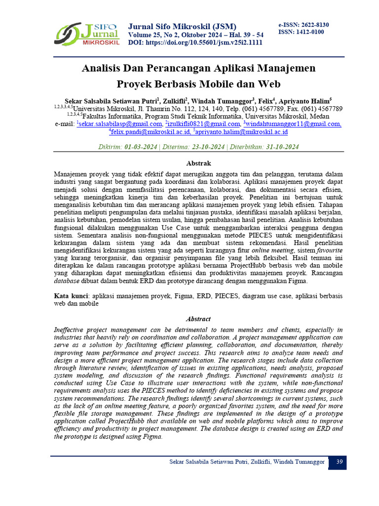 Analisis Dan Perancangan Aplikasi Manajemen Proyek Berbasis Mobile Dan WebAnalisis Dan ...
