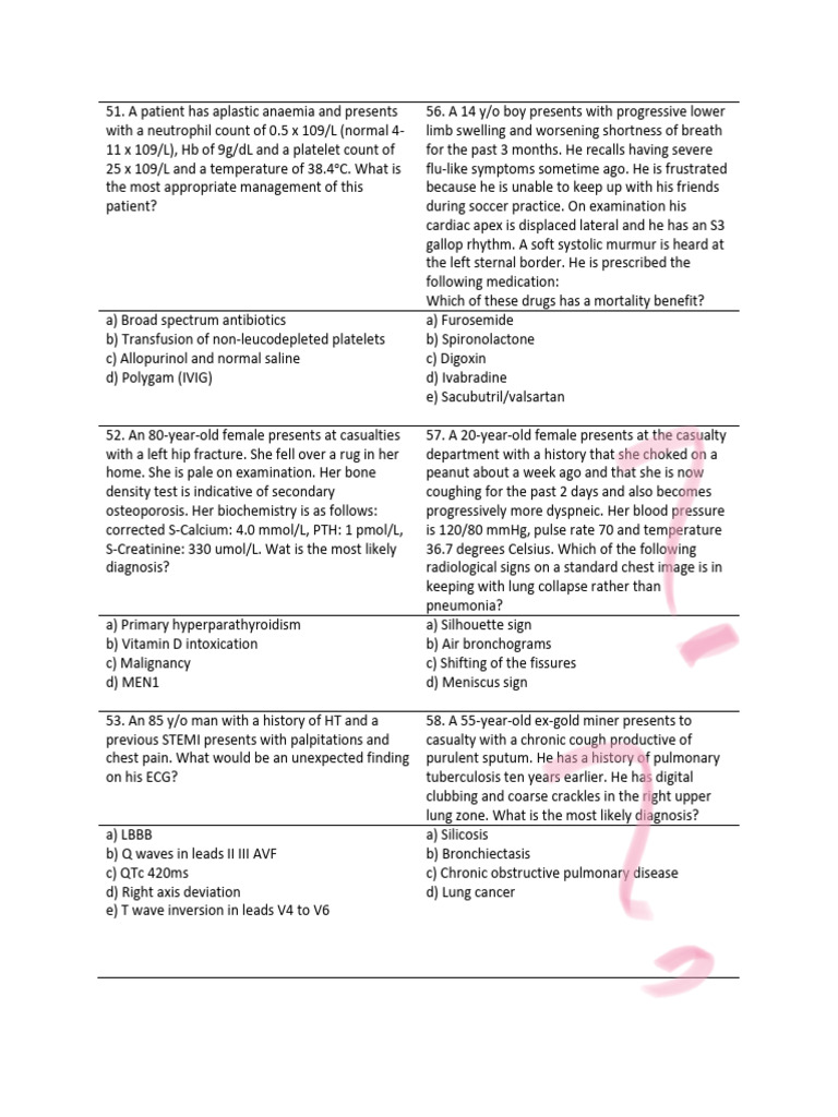 Int Med EOB 2 (Answered From 72) | PDF | Arthritis | Myocardial Infarction