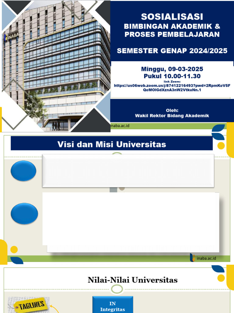 SOSIALISASI Bimbingan Akademik Dan Proses Pembelajaran Genap 2024-2025 ...