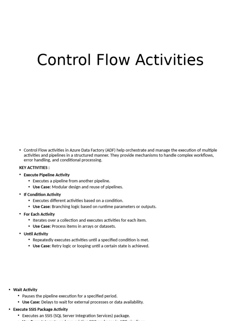 Azure Data Factory Control Flow Overview | PDF | Metadata | Table ...