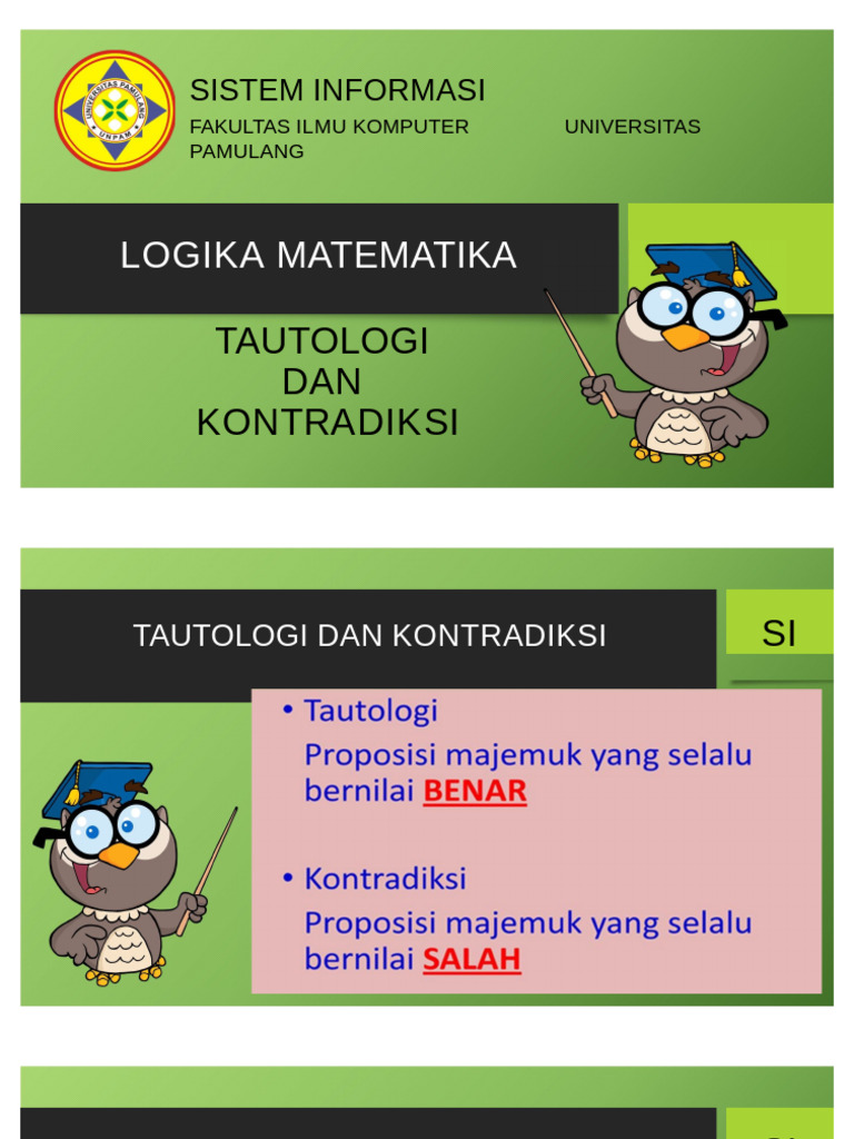 4. Logika Matematika - Tautologi - Kontradiksi Dan Negasi | PDF