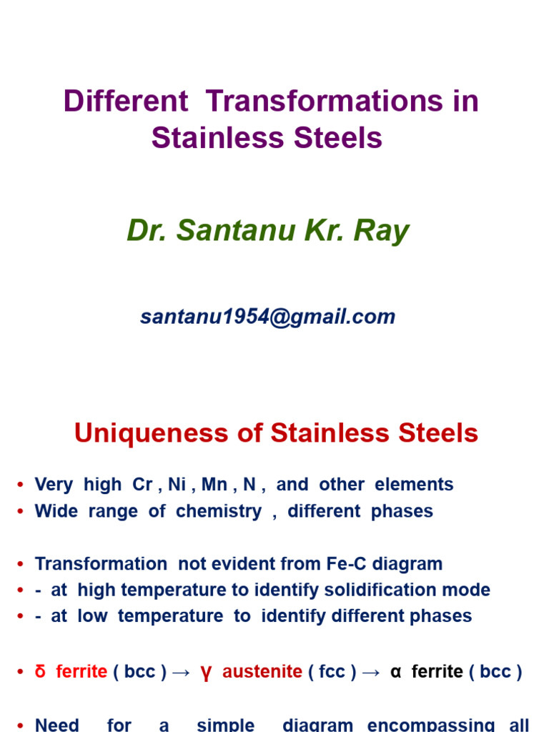 Stainles Steel Transformation PPT - PPTX 2 | PDF | Steel | Stainless Steel