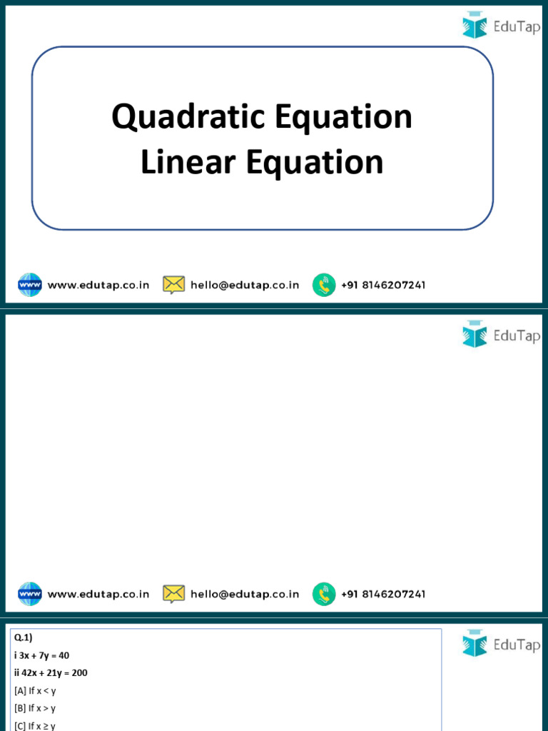 Concept Class 2 - Linear Equation | PDF