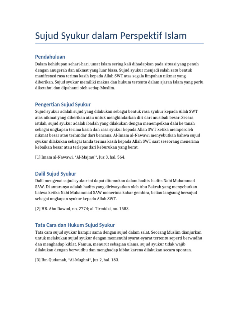 Makalah Sujud Syukur | PDF