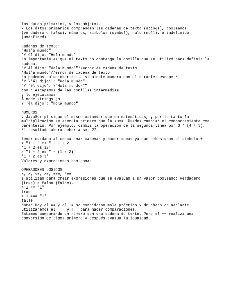 Tipos y Operadores | PDF